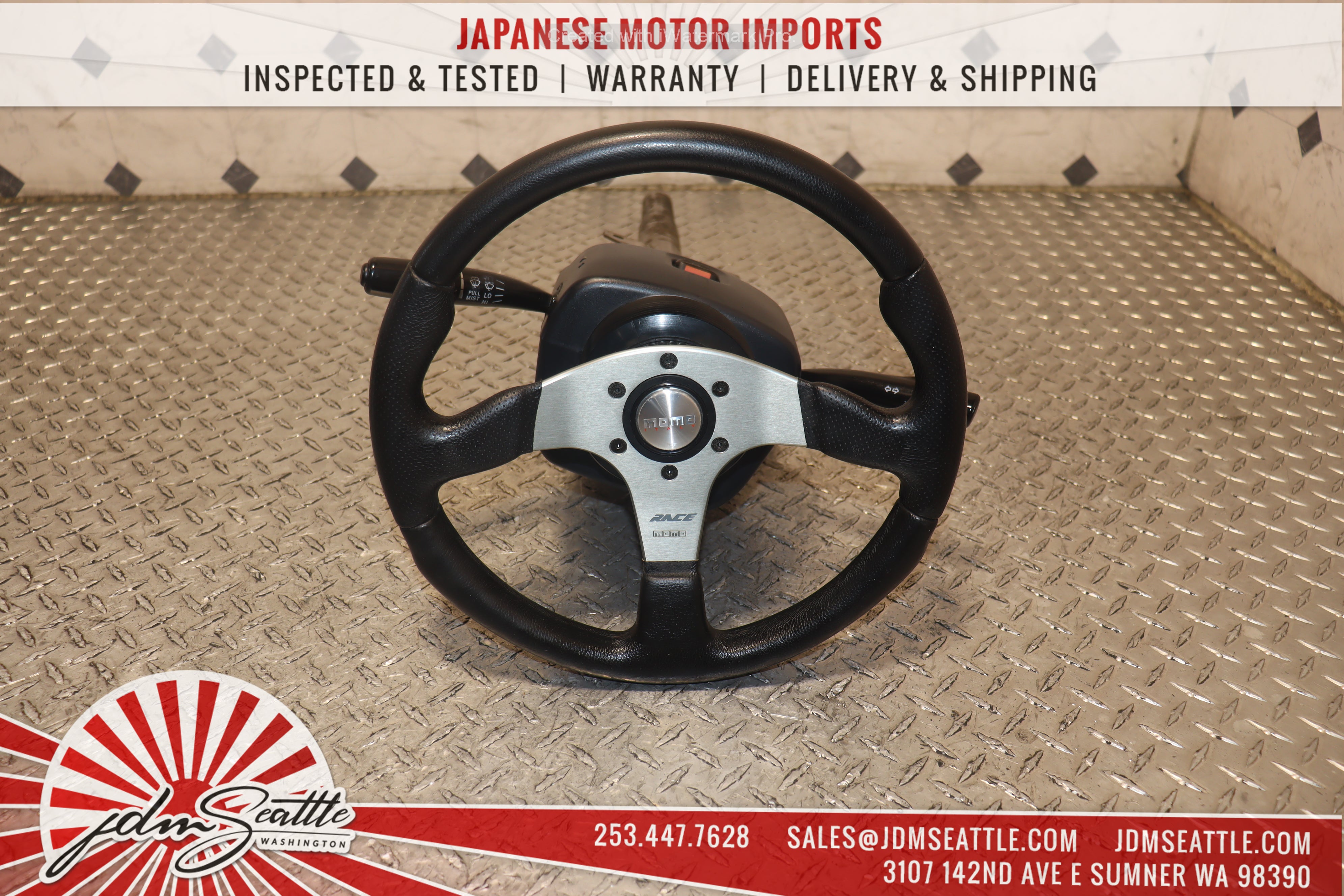 JDM SUBARU IMPREZA WRX STI GC8 MOMO MOTERSPORTS RACE STEERING WHEEL W ...